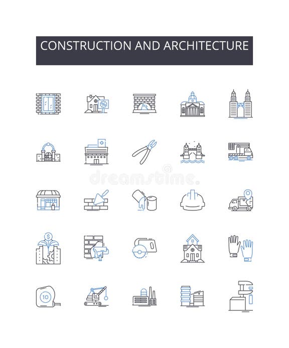 Construction and Architecture Line Icons Collection. Customization ...