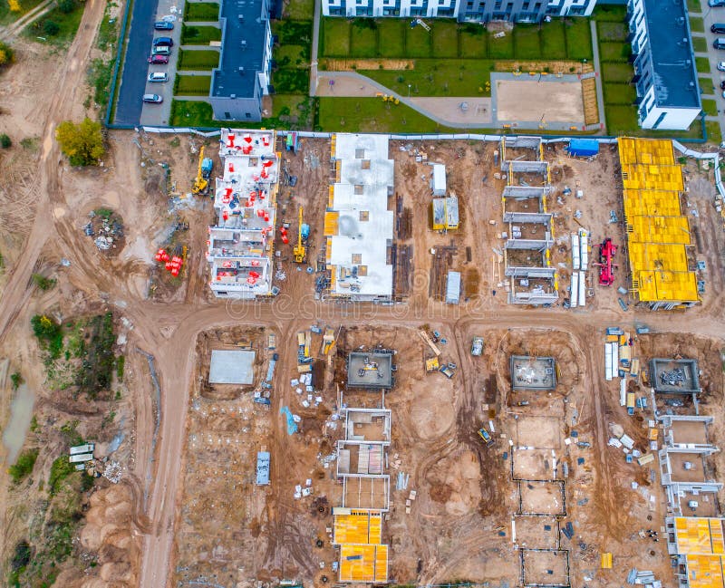 Construction Area, Aerial View Stock Photo - Image of district, aerial ...