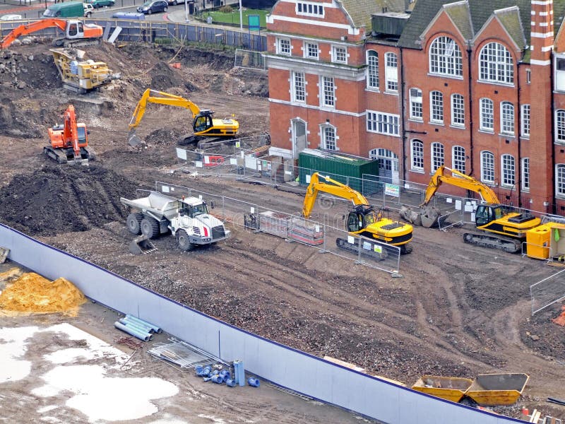 Construction area stock photo. Image of modern, land - 181908274