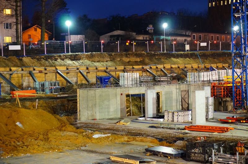 Construction area editorial stock image. Image of poznan - 50709044