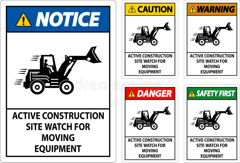Construction Area Sign Danger - Active Construction Site, Watch for ...