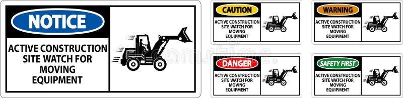 Construction Area Sign Danger - Active Construction Site, Watch for ...