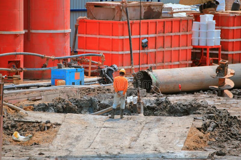 Construction Area of Tall Buildings Stock Image - Image of site ...