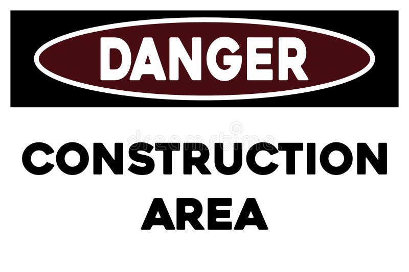 Construction Area Warning Sign Stock Vector - Illustration of triangle ...