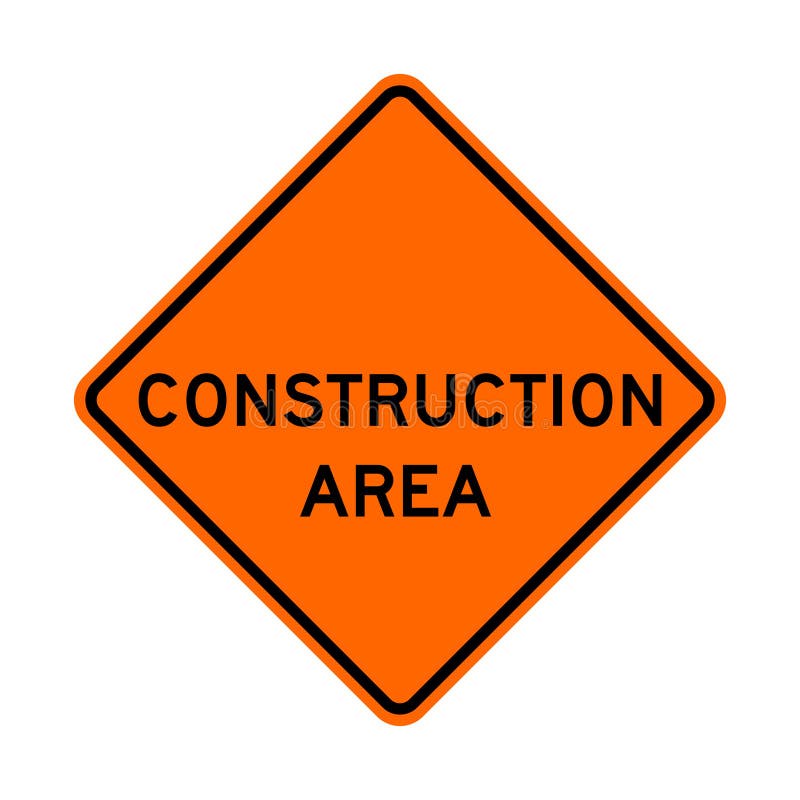 Construction Area Warning Sign Stock Vector - Illustration of warning ...