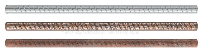 Construction Armature Bars. New, Rusty Corroded Armature Bar and Old ...