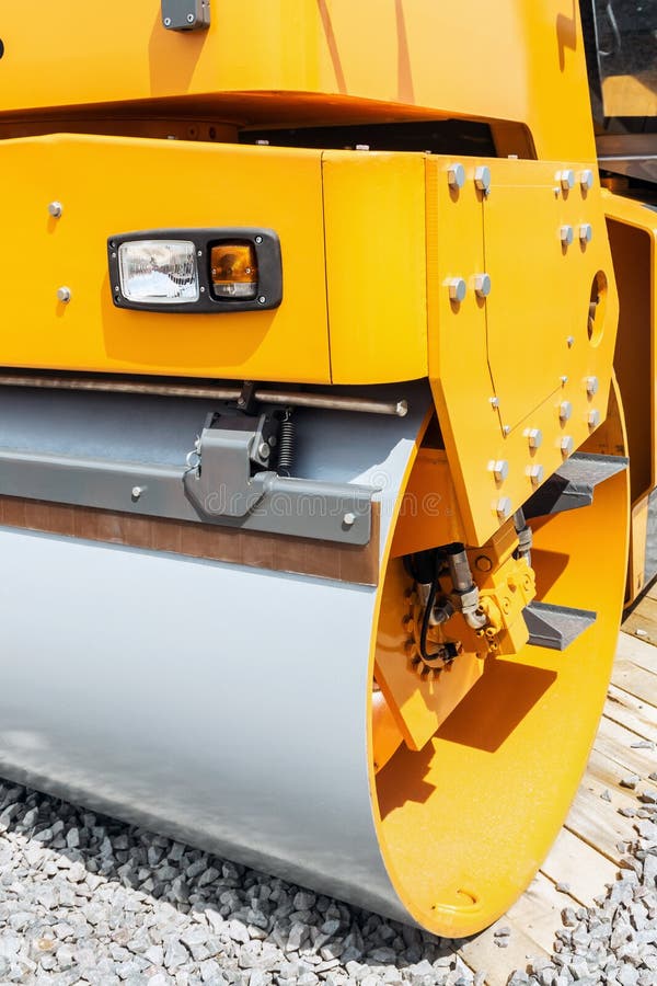 Construction Asphalt Compactor for Asphalt Paving Stock Image - Image ...