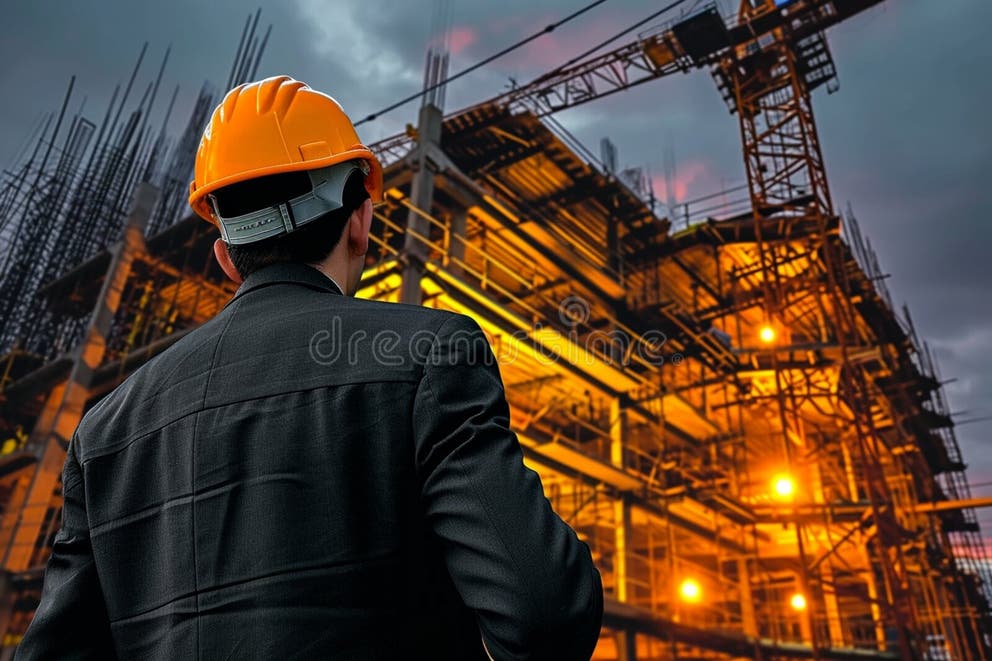 Construction Authority Engineer Diligently Supervises the Building ...