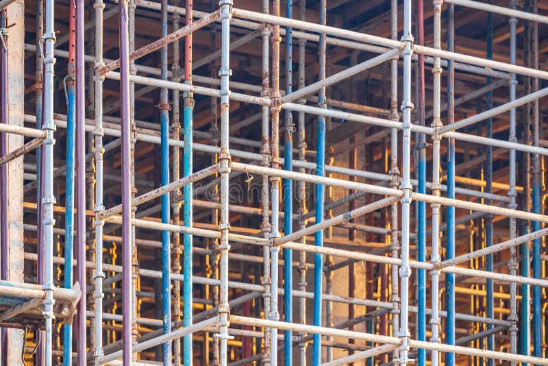 Construction Background from Mounted Scaffolding on a Construction Site ...