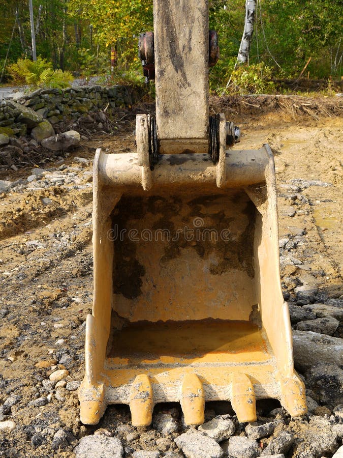 Construction: Backhoe Bucket Front Stock Photo - Image of gravel ...