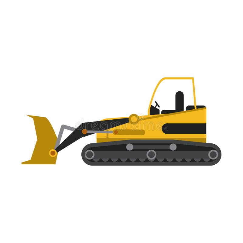 Construction Backhoe Isolated Stock Vector - Illustration of road ...