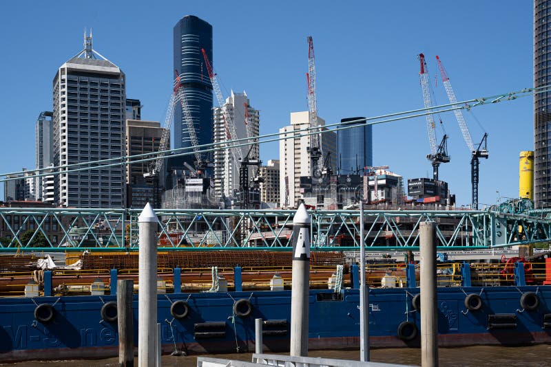 Construction on and Around the Brisbane River Editorial Stock Photo ...