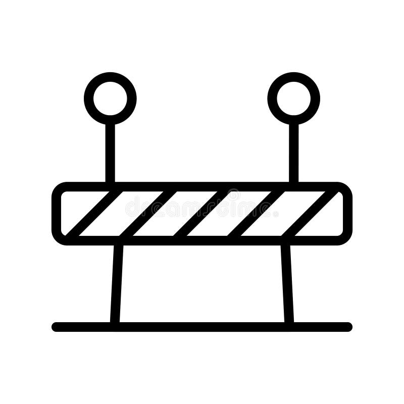 Construction Barricade Icon Line Isolated on White Background. Black ...