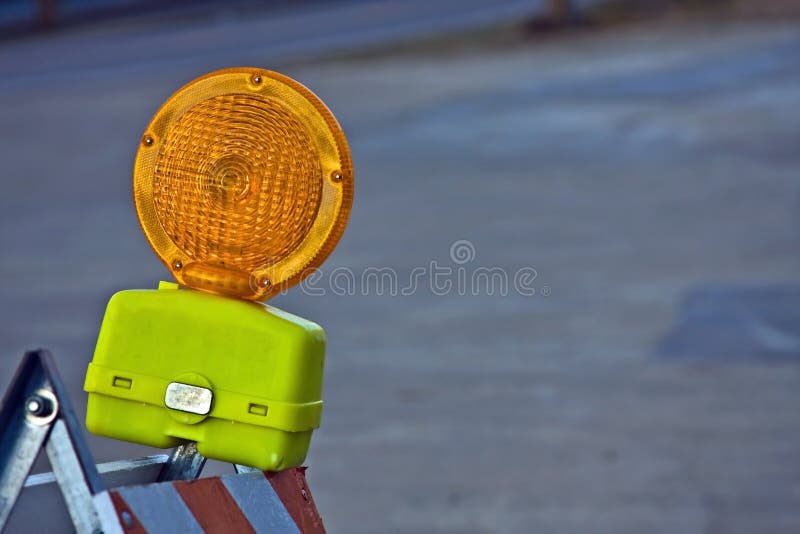 Construction Barricade Light Stock Photo - Image of zone, barricade ...