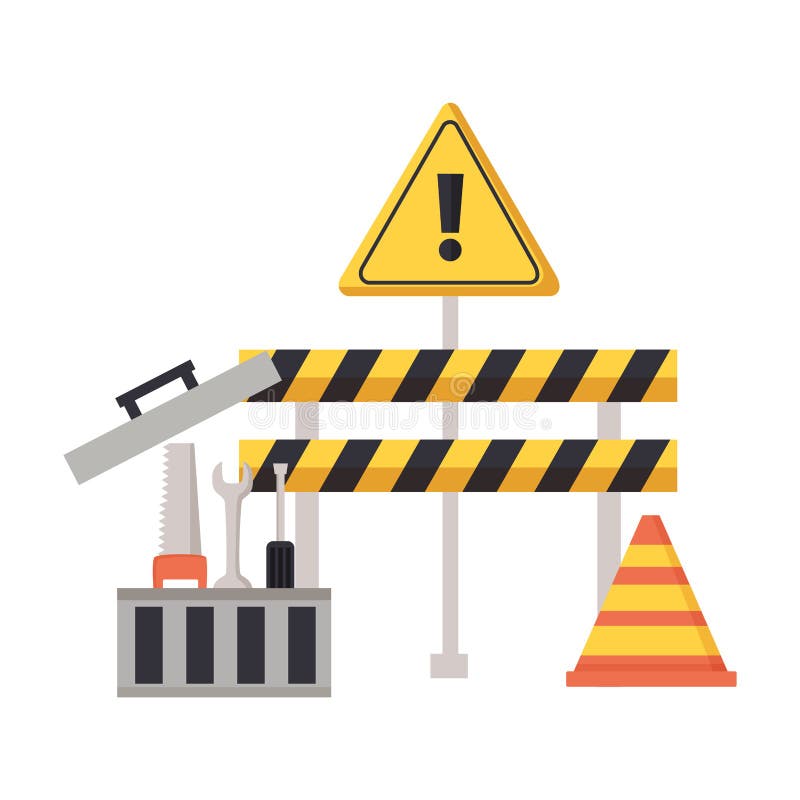 Construction barrier tools stock illustration. Illustration of wrench ...