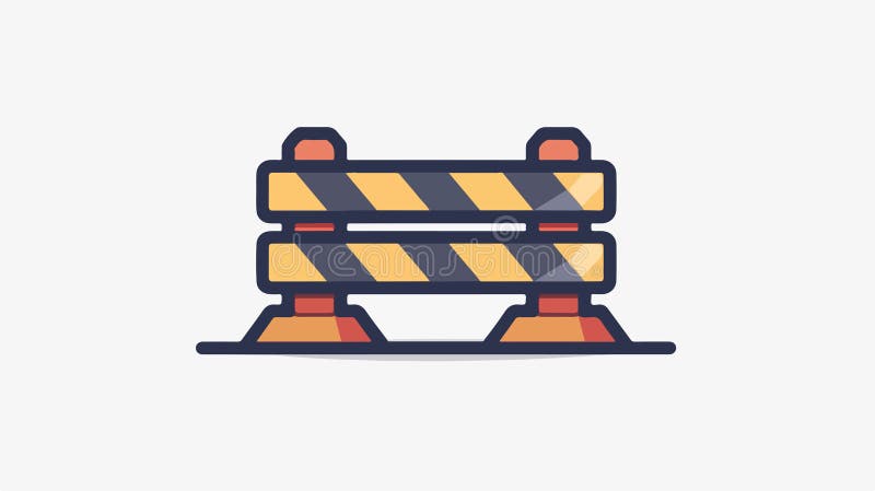 Construction Barrier Icon for Safety and Site Protection in Vector ...
