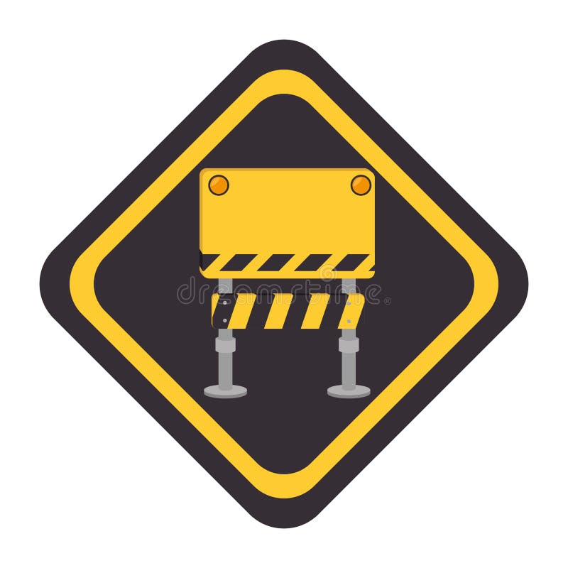 Construction Barrier Sign Icon Stock Vector - Illustration of work ...