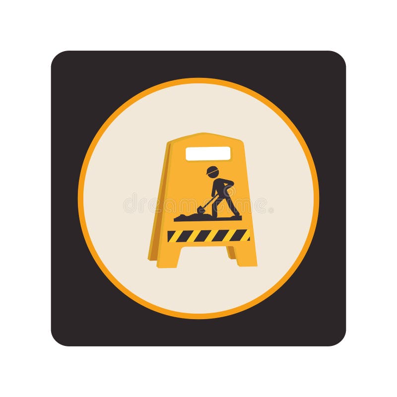 Construction Barrier Sign Icon Stock Vector - Illustration of repair ...