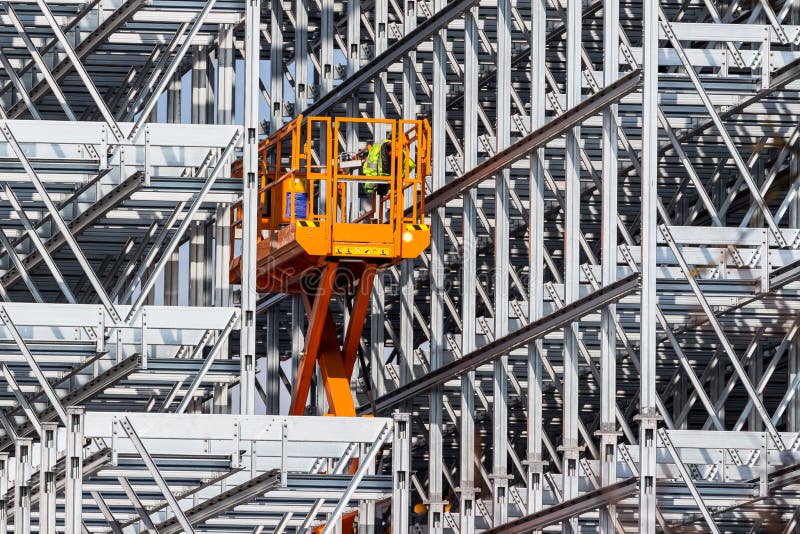 Construction of a Bay Warehouse Stock Image - Image of construction ...