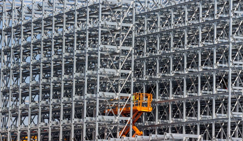Construction of a Bay Warehouse Stock Image - Image of high, operation ...