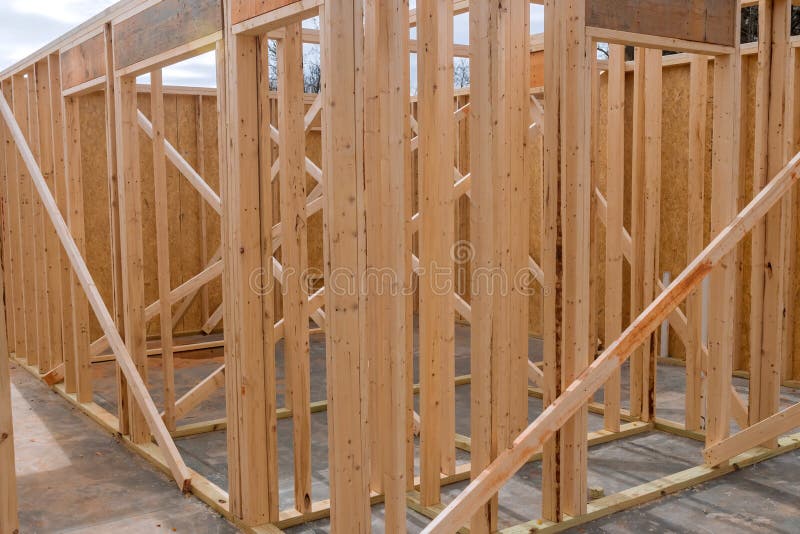 The Construction of a Beam Built Home with a Wooden Framework Frame ...