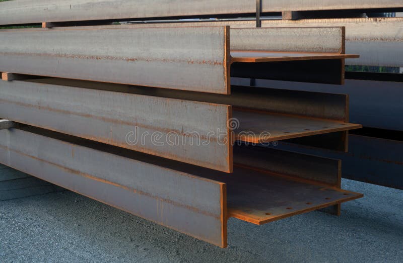 Construction Girder Beams Stack Metal Structure Heap Stock Photo ...