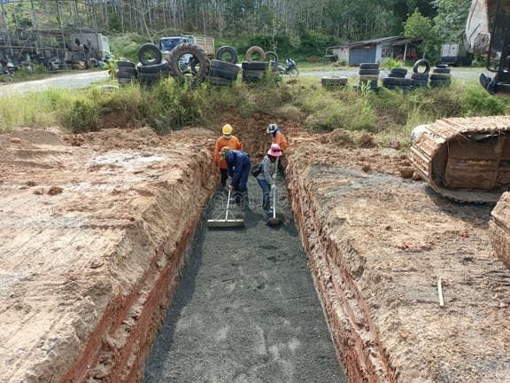 Construction R.C pipe editorial stock photo. Image of field - 259823658