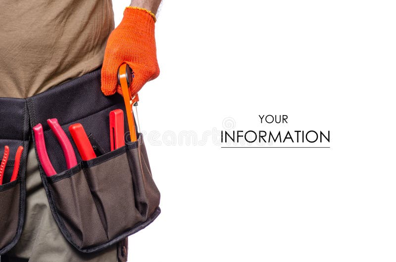 Construction Belt on a Man Tool Belt Builder Pattern Stock Photo ...