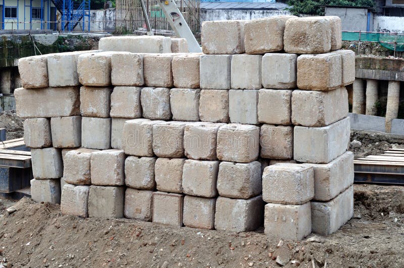 Construction Big Heavy Stones Stock Photo - Image of pile, construction ...