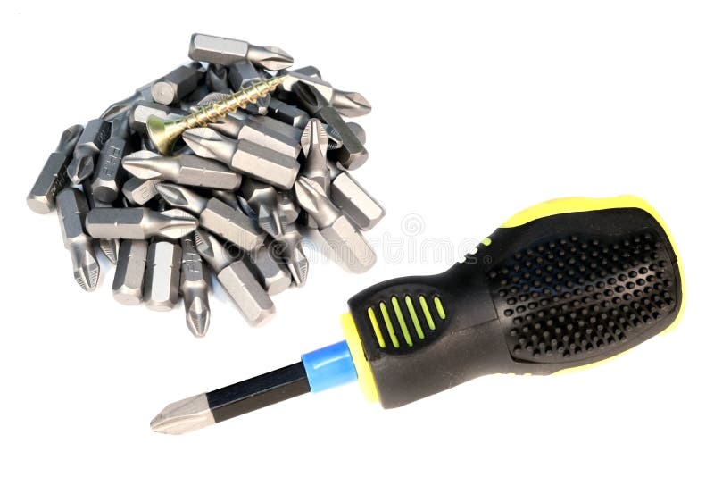 Construction Bits and Srewdriver. Stock Photo - Image of closeup ...