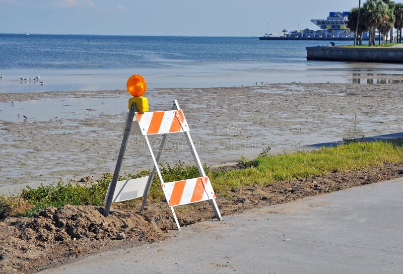 Orange Construction Warning Barrels Stock Photo - Image of warning ...