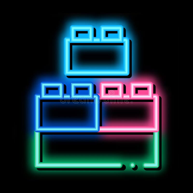 Construction Blocks Neon Glow Icon Illustration Stock Vector ...