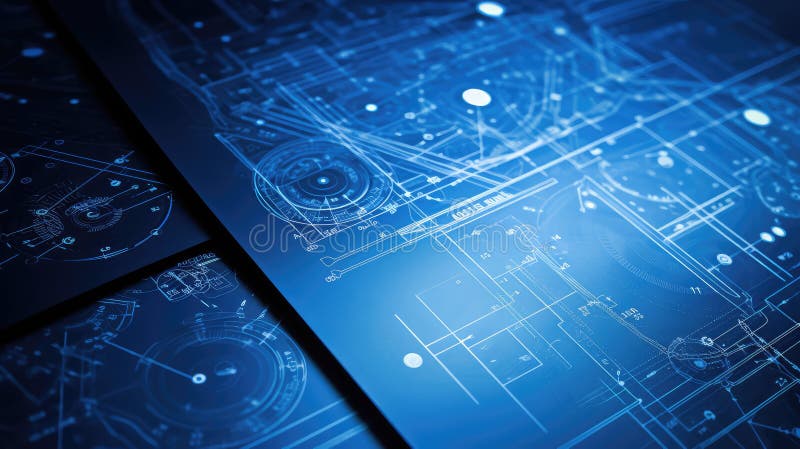 Construction Blue Prints Background Stock Illustration - Illustration ...