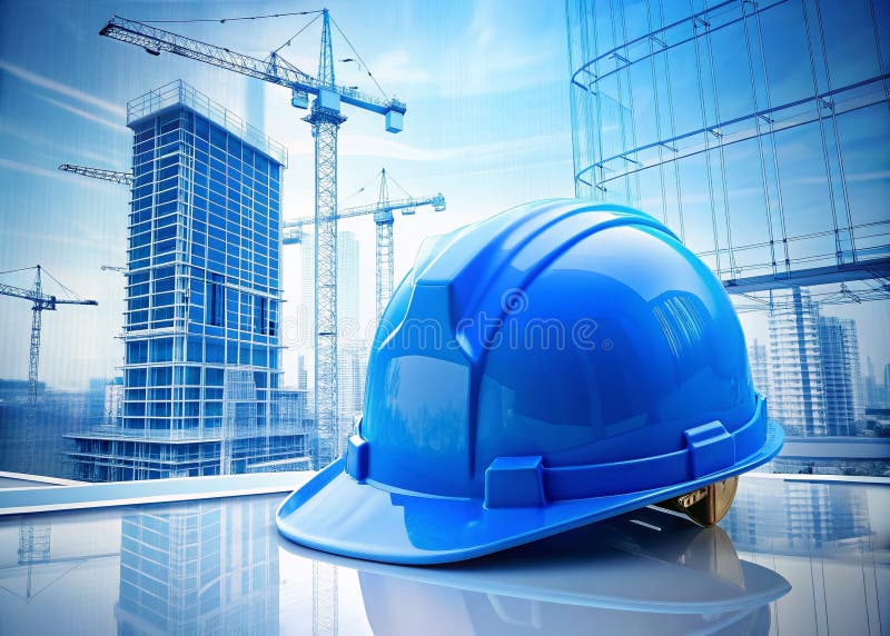 Construction Blueprint and Hard Hat Double Exposure a Powerful Visual ...