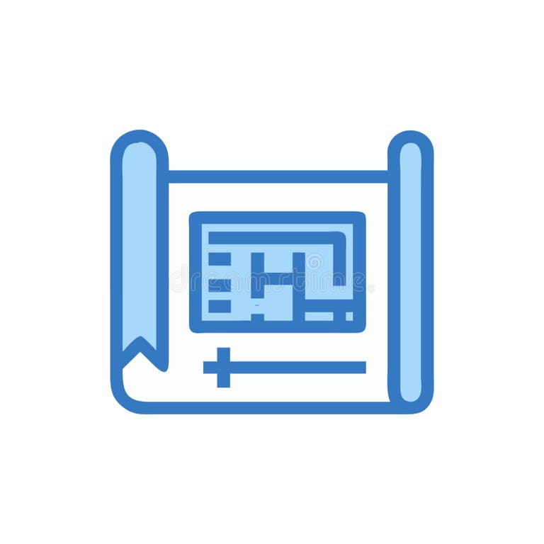 Construction Blueprint Icon for Planning Stock Image - Illustration of ...