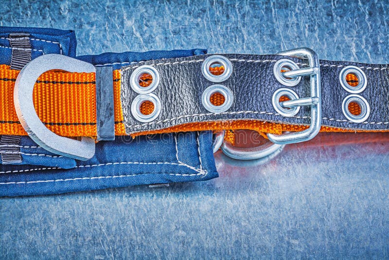 Construction Body Safety Belt on Scratched Metallic Background Stock ...