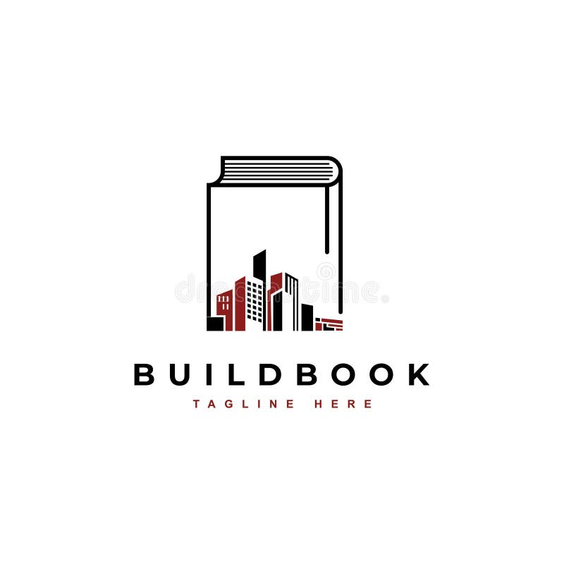 Construction Book Logo Design Illustration Stock Vector - Illustration ...