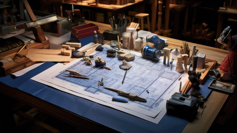 Construction box blueprint stock illustration. Illustration of build ...