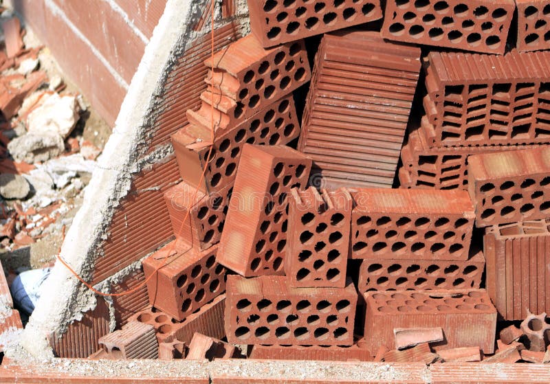 Construction Bricks stock image. Image of stacked, bricklaying - 21290073