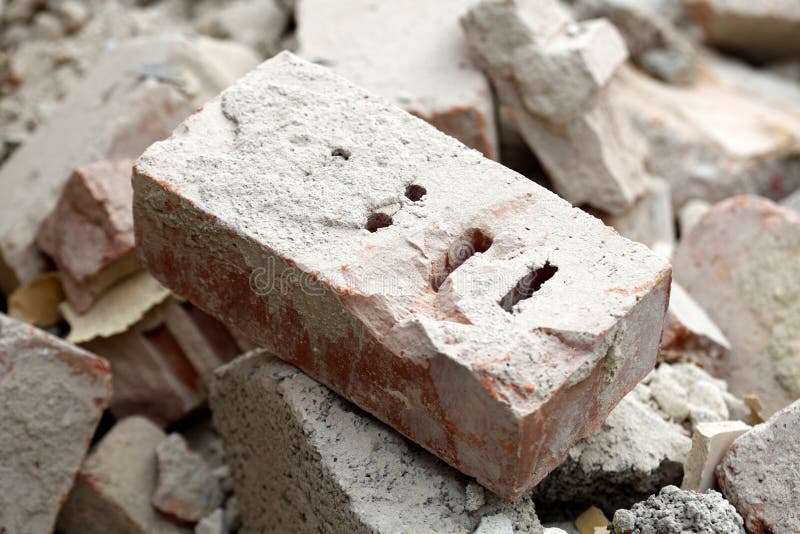 Construction Bricks and Rubble Stock Image - Image of brick, rubble ...