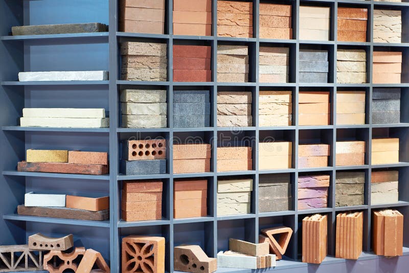 Decorative Tiles in the Form of Bricks Wall Panels in Store Stock Image ...