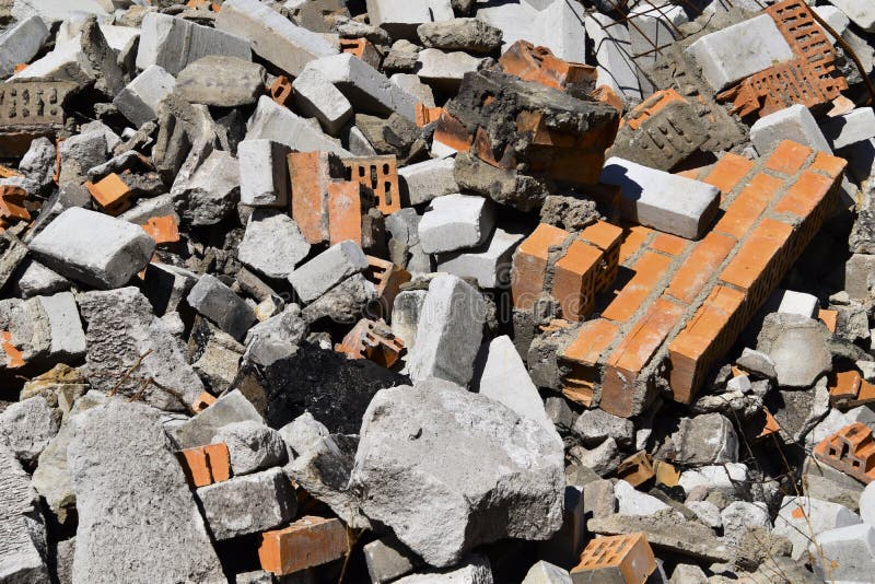 Construction bricks waste. stock photo. Image of broken - 192382814