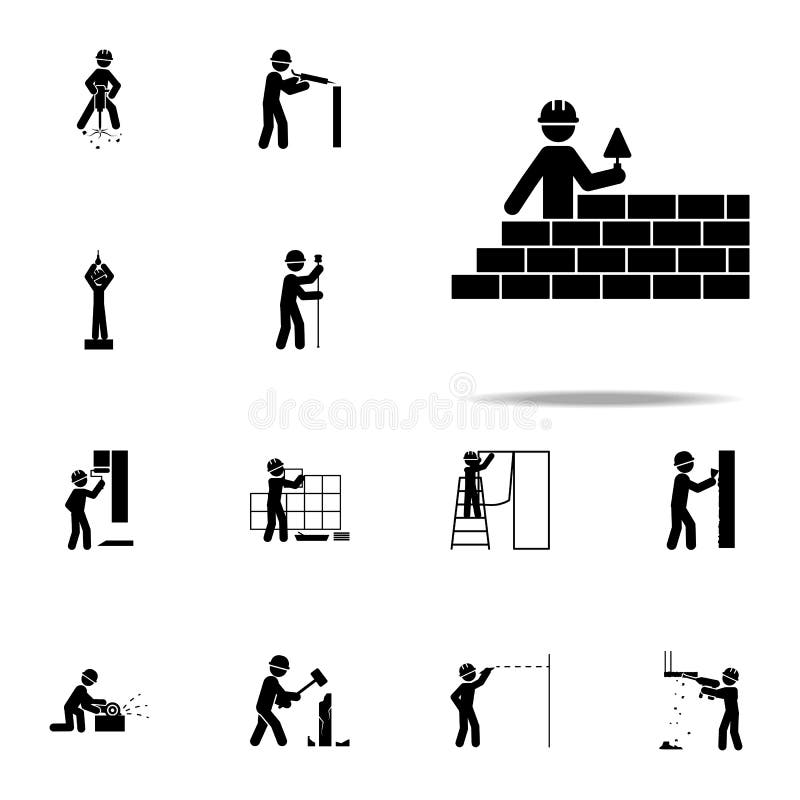 Construction, Cement Worker Icon. Construction People Icons Universal ...