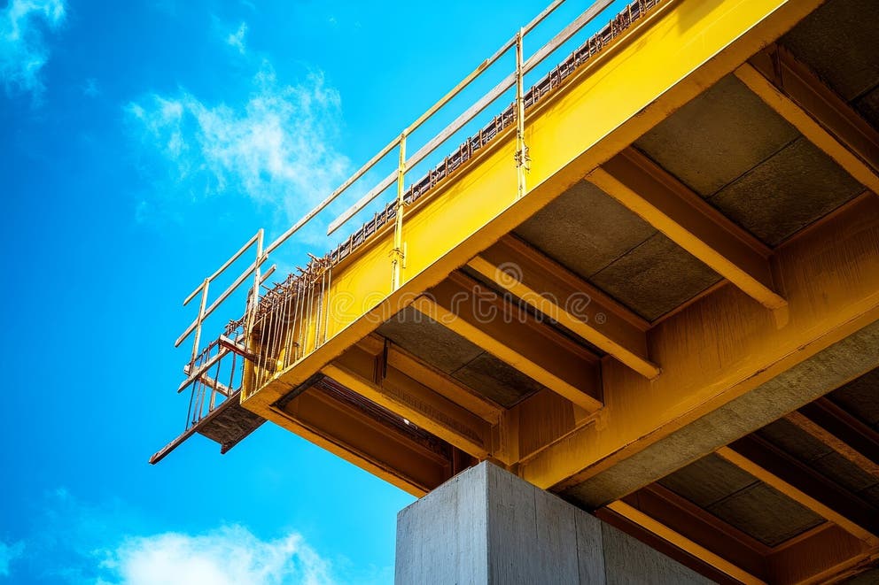 Construction of a Bridge Against a Clear Blue Sky a Visual Journey of Engineering Excellence ...