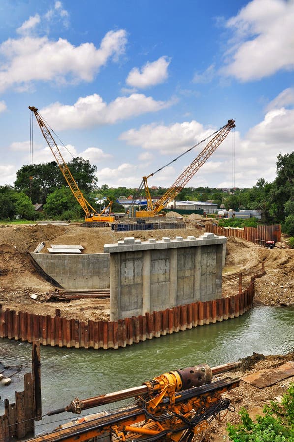 The Construction of a Bridge Over River Psekups Editorial Photography ...
