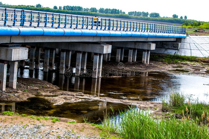 Construction of the Bridge Over the River in Village Stock Photo ...