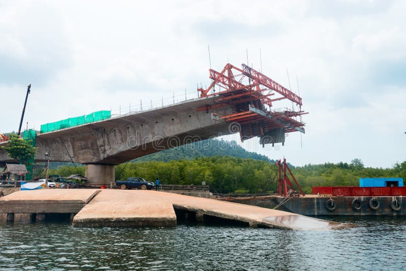 Construction of a Bridge in Progress Editorial Stock Image - Image of ...