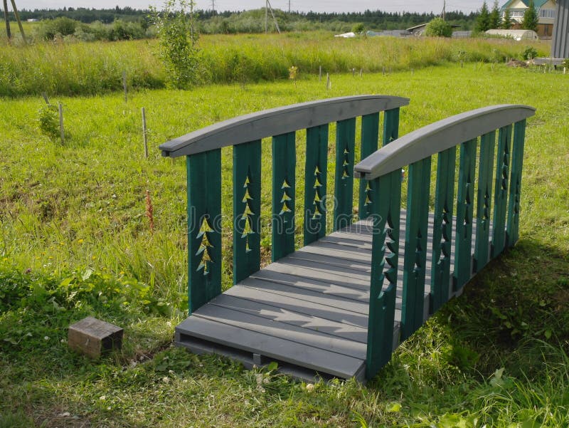 Construction of a Pedestrian Bridge Over the Ditch Stock Image - Image ...