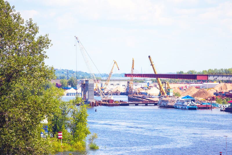 Construction of a Bridge on the Samarka River Stock Photo - Image of ...