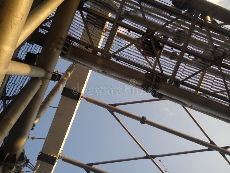 Construction Bridge with Steel Structure Stock Photo - Image of ...